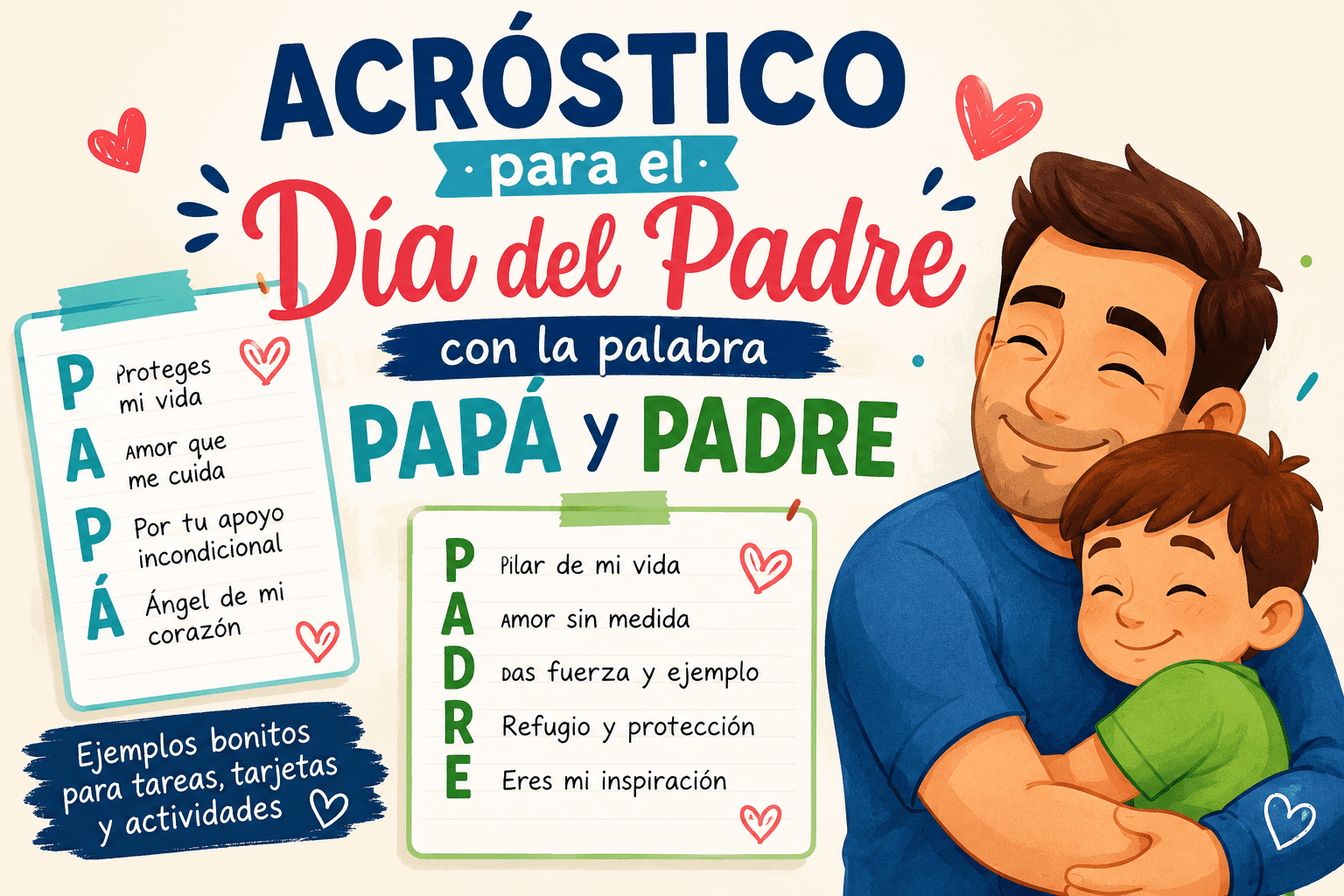 Acróstico para el Día del Padre con la palabra PAPÁ y PADRE - Mundo ...